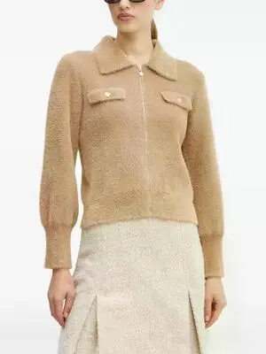 MORGAN Zip-up Cardigan - Neutrals