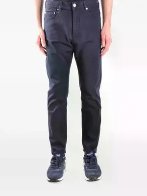 PAOLO PECORA Slim-fit Cotton Trousers - Blue