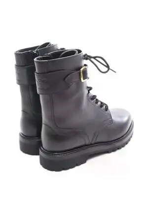 Celine Lace-up Buckled Ankle Boots