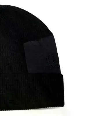 C.P. COMPANY Logo-embroidered Ribbed-knit Beanie Hat