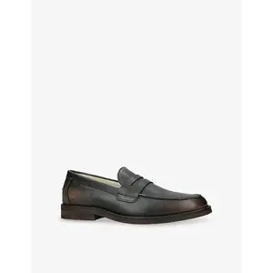 DUKE + DEXTER Wilde Distressed Leather Penny Loafers