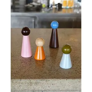&KLEVERING Halma Small Rubberwood Salt & Pepper Grinder - Orange