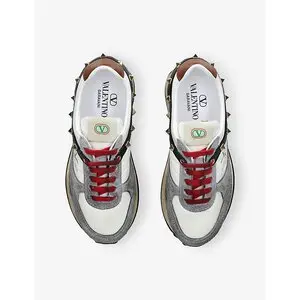Valentino Garavani Stud Up Leather And Nylon Trainers