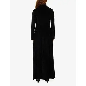 MARC LEBIHAN Peak-lapel Single-breasted Velvet Coat