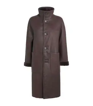 JOSEPH Reversible Shearling Ari Coat - Brown