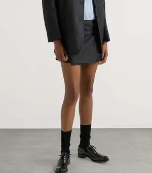 Prada Re-wool Pleated Mini Skirt