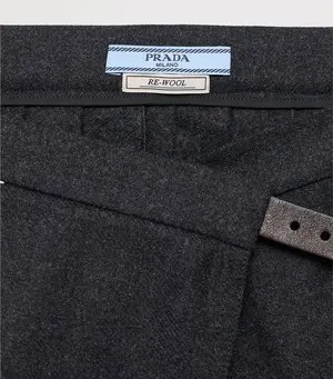 Prada Re-wool Pleated Mini Skirt