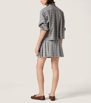 Miu Miu Flannel Pleated Mini Skirt