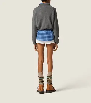 Miu Miu Wool-cashmere Quarter-zip Sweater