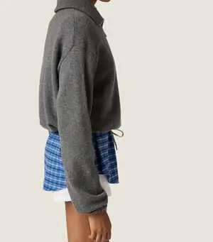 Miu Miu Wool-cashmere Quarter-zip Sweater