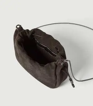 Brunello Cucinelli Suede Drawstring Cross-body Bag