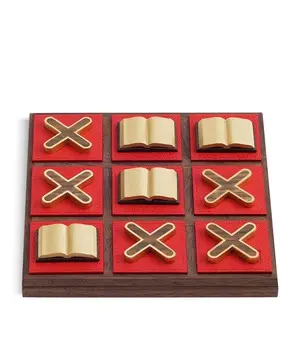 Assouline Walnut Tic-tac-toe Board - Red