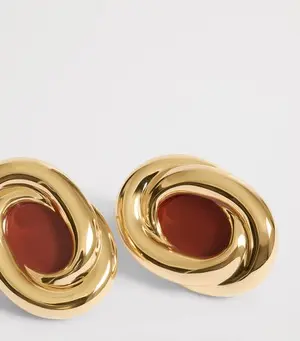 Monica Vinader Gold Vermeil And Jasper Gemstone Ochre Earrings - Red