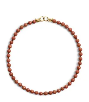Monica Vinader Gold Vermeil And Jasper Gemstone Ochre Necklace - Red