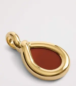 Monica Vinader Gold Vermeil And Jasper Gemstone Ochre Pendant