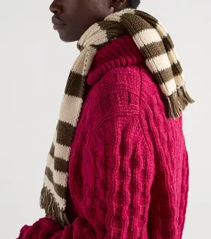 Prada Alpaca Wool Stripe Scarf