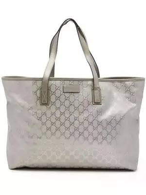 Gucci 2016-2026 Large Gg Imprime Tote Bag - Silver