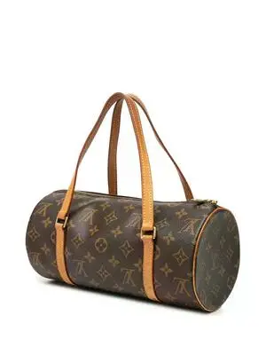 LOUIS VUITTON 2002 Monogram Papillon 28 Handbag - Brown