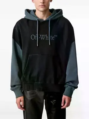 Off-White Negative Big Bookish Logo-print Colour-block Hoodie