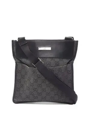 Gucci 2000s Gg Pattern Shoulder Bag - Grey