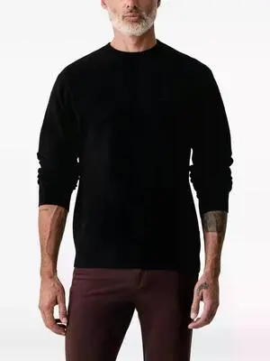 Lindbergh Embroidered-logo Crew-neck Wool Sweater - Black