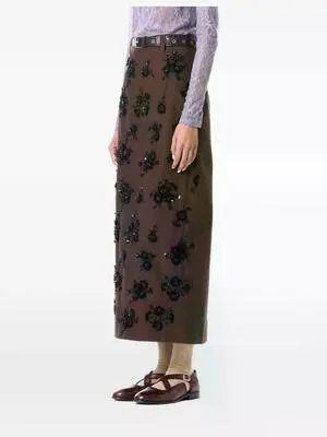DHRUV KAPOOR Floral-embellished Sequined Midi Skirt