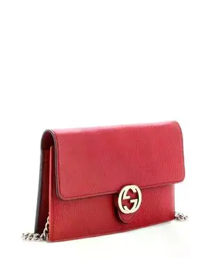 Gucci Interlocking Wallet On Chain Leather Crossbody Bag
