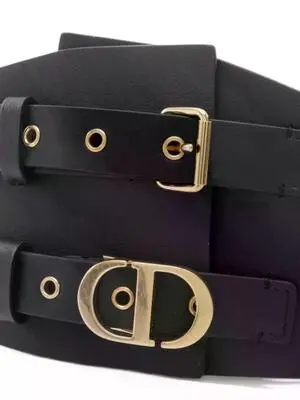 Dior 2010 Cd Logo Flower Belt - Black