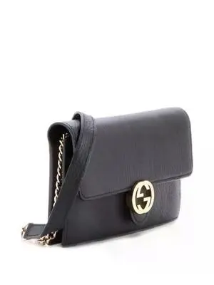 Gucci Interlocking Wallet On Chain Leather Crossbody Bag