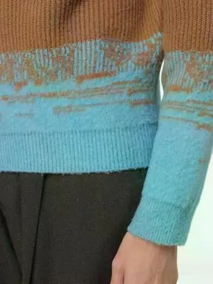PAURA Hybris Ribbed-knit Half-zip Sweater