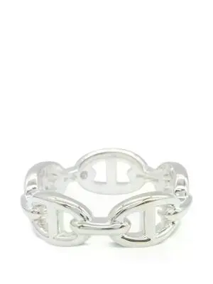 Hermès 2010s Pm Chaine D'ancre Enchaine Ring - Silver