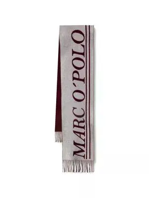Marc O'polo Logo-print Fringed Scarf - Grey