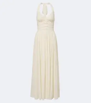 Zimmermann Fairlight Lace-trimmed Halterneck Maxi Dress - Beige