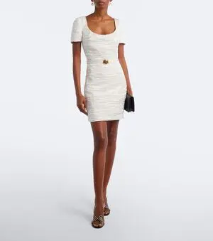 Versace Medusa Pleated Silk-blend Satin Minidress