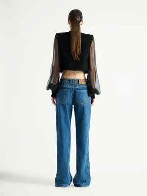 Balmain Cropped Tweed And Muslin Jacket