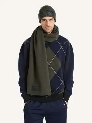 Balmain Wool Scarf With Leather Vintage Label