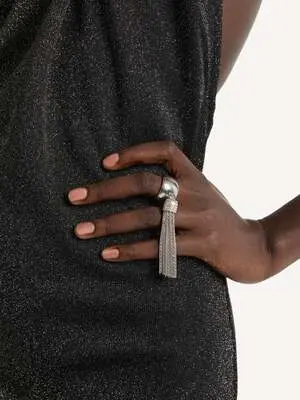 Balmain Brass Tassel Ring - Silver