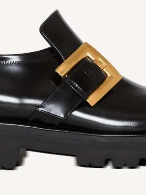 Balmain Anthem Loafers In Glazed Leather