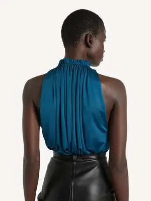 Balmain Pleated Flowing Jersey Top
