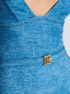 Balmain Denim One-piece Swimsuit