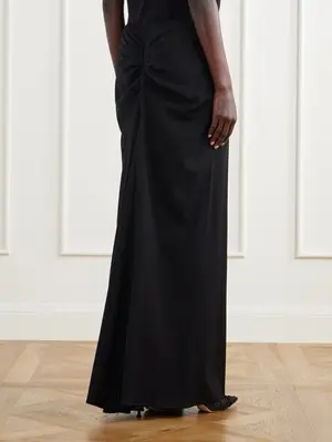 COLLEEN ALLEN Ruched Stretch-crepe Maxi Skirt