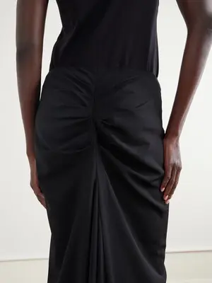 COLLEEN ALLEN Ruched Stretch-crepe Maxi Skirt
