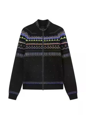 JNBY Icelandic-pattern Raglan-sleeve Cardigan - Blue