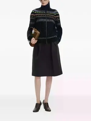 JNBY Icelandic-pattern Raglan-sleeve Cardigan - Blue