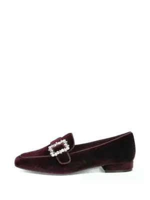 TOSCA BLU Adele Crystal-buckle Loafers - Red