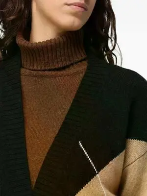 KANGRA Argyle Intarsia Cardigan