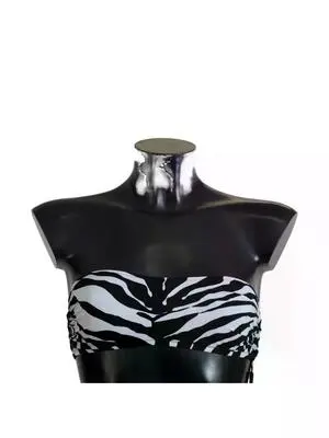 Dolce & Gabbana Zebra-print Bandeau Bikini Top - Black