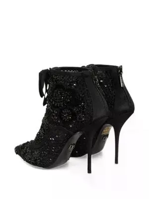Dolce & Gabbana Embellished Mesh Ankle Boots