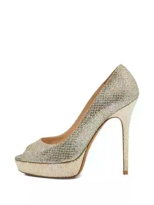 JIMMY CHOO Crown Peep-toe Platform Pumps