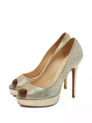 JIMMY CHOO Crown Peep-toe Platform Pumps